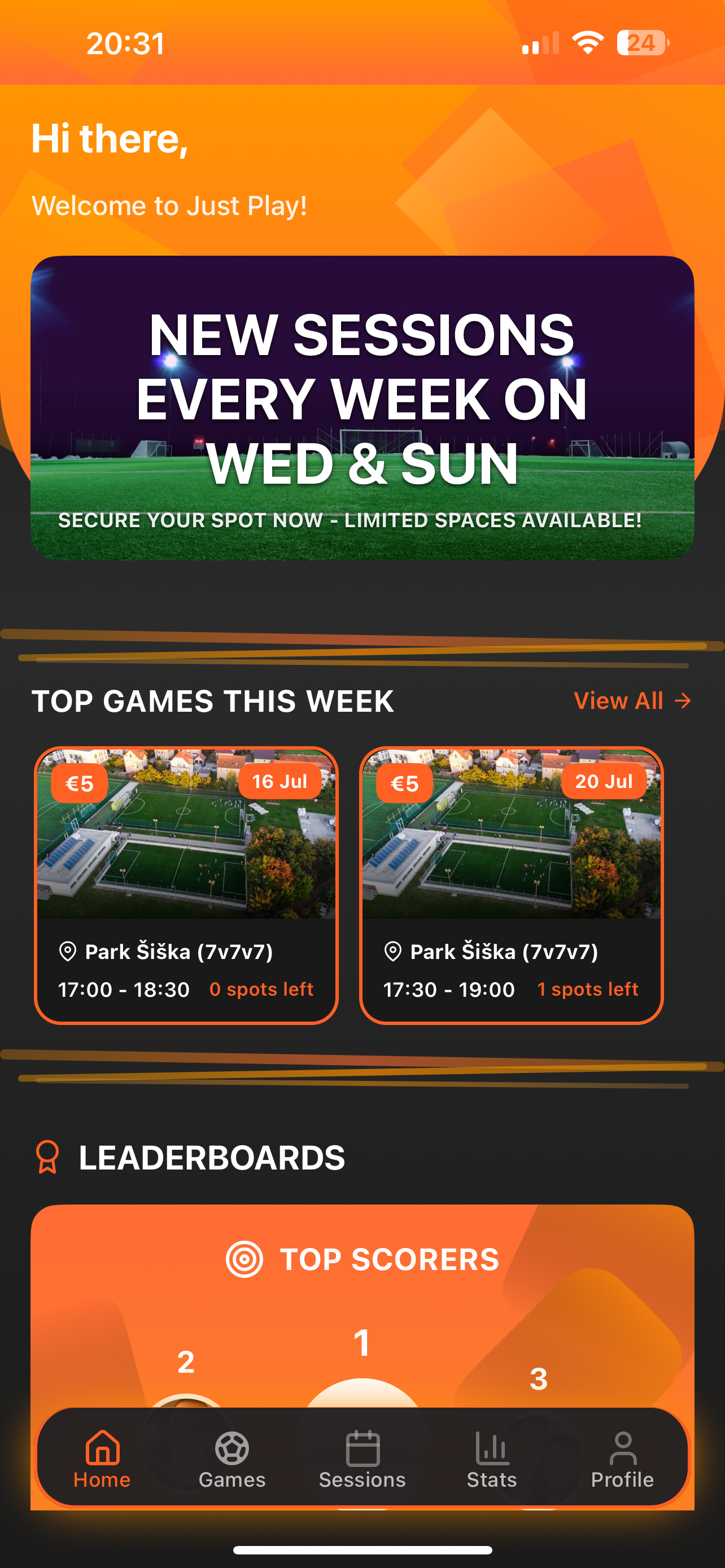 Just Play - Book Football Games Instantly