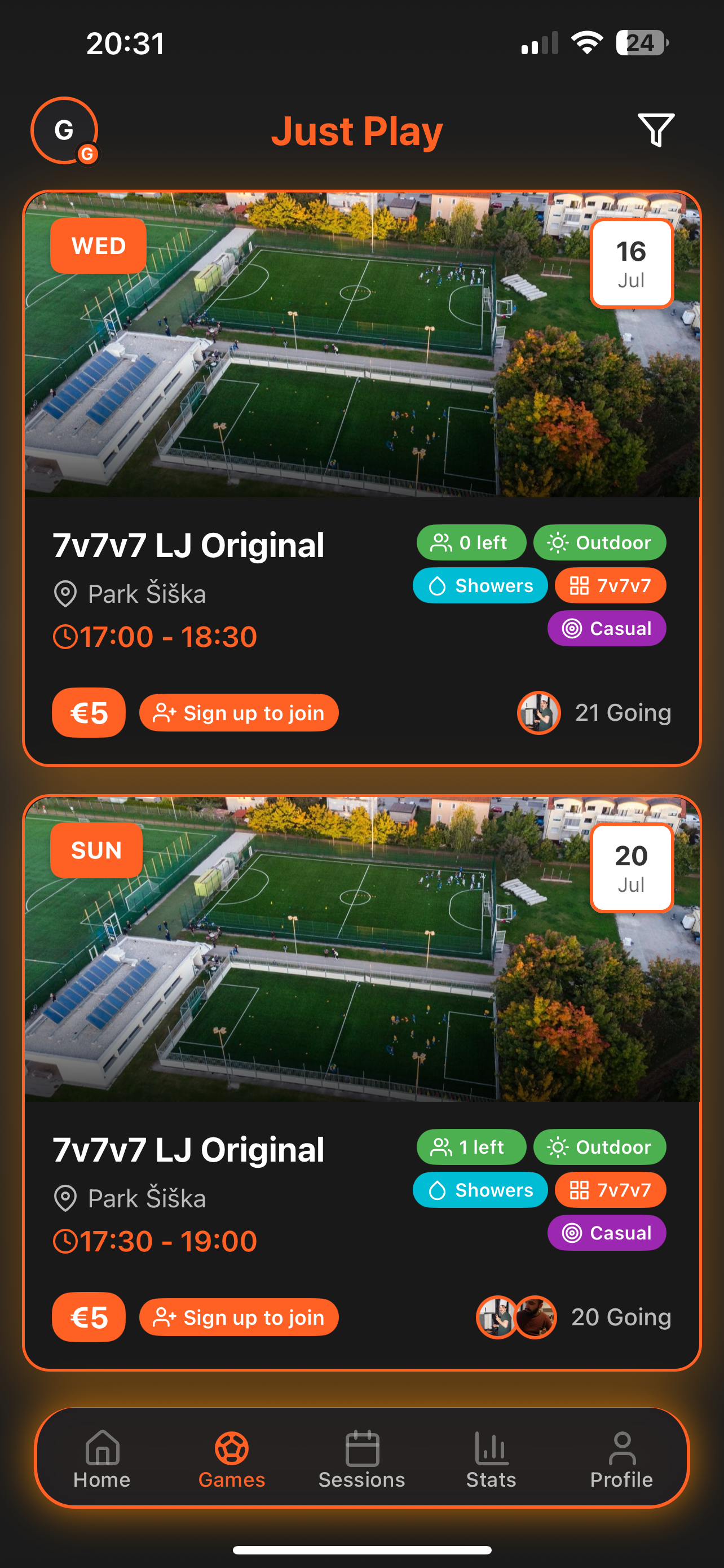 Just Play - Book Football Games Instantly